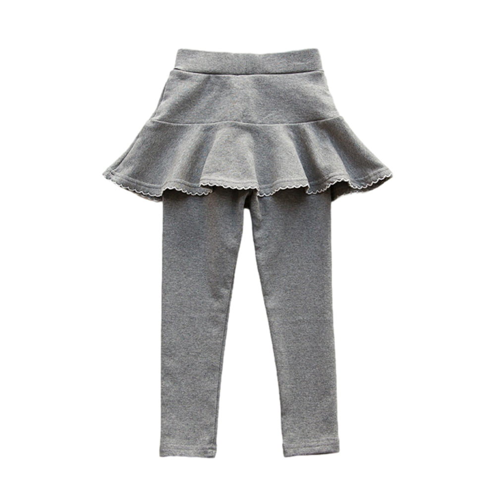 URMAGIC Girl Leggings with Ruffle Skirt Pants Little Kids Skinny ...