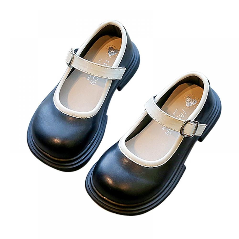 URMAGIC Girl's Mary Jane School Uniform Shoes Strap Dress Uniform Flats ...