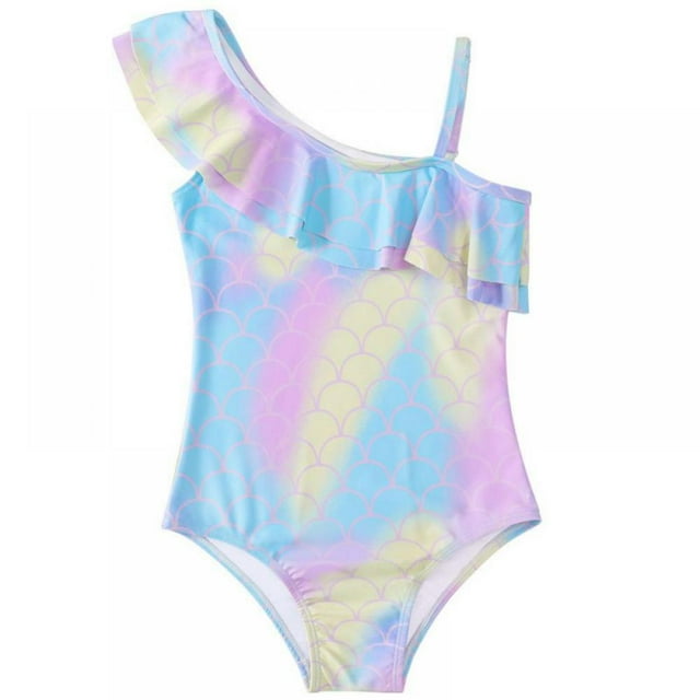 URMAGIC Girls One Piece Swimsuits Adjustable Straps Ruffle Girls ...