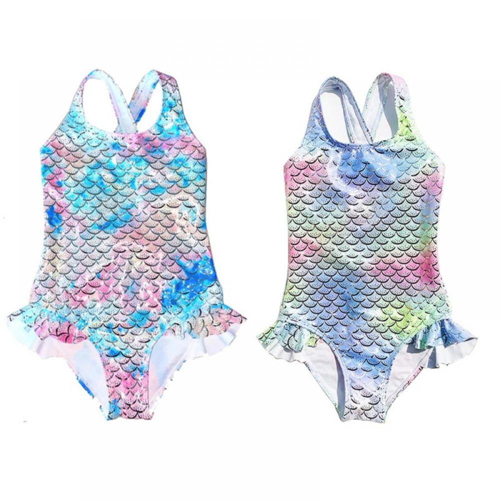 URMAGIC Girls One Piece Swimsuits Bathing Suits for Kids Cross Back ...