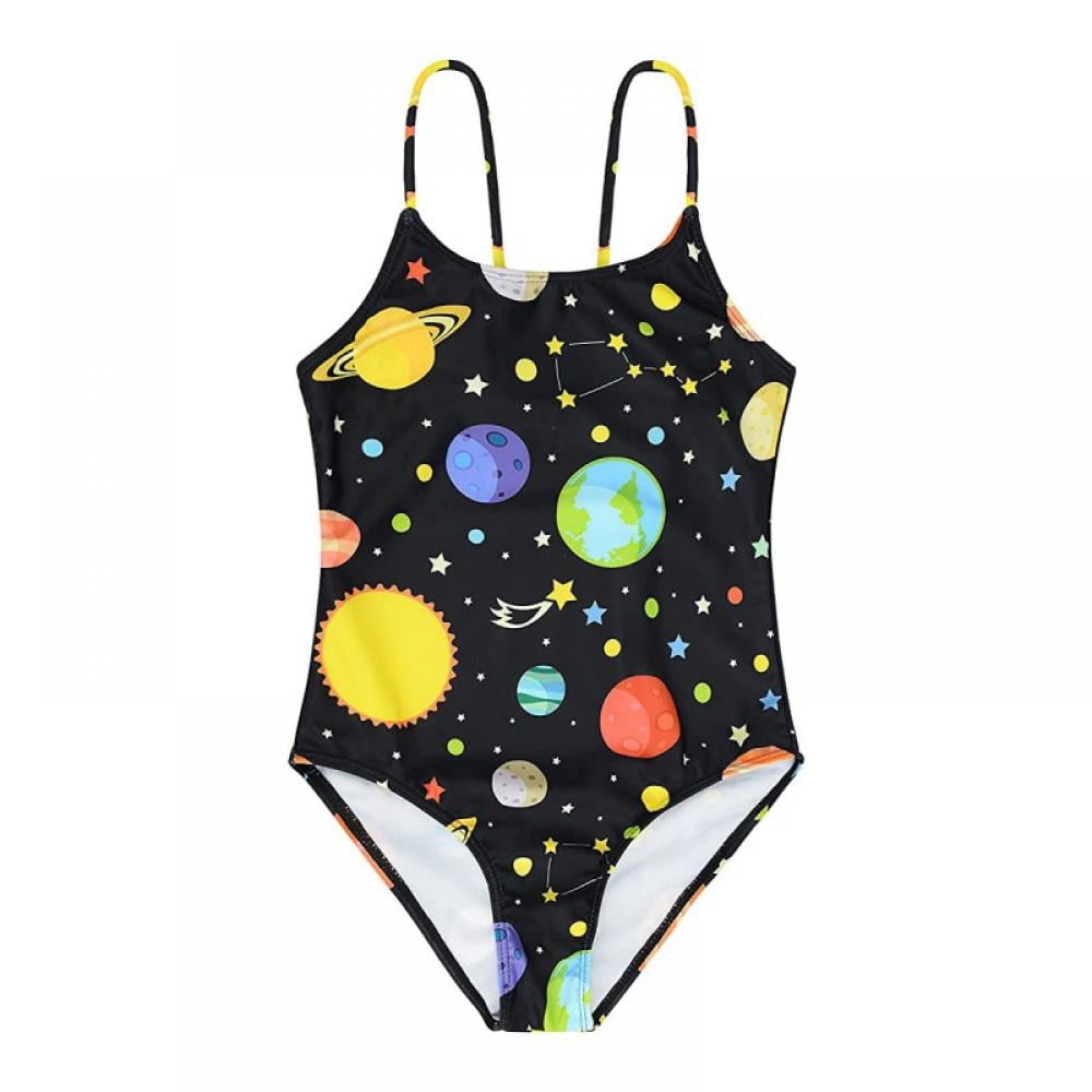 URMAGIC Girls Spaghetti Strap Dinosaur Print One Piece Swimsuit ...