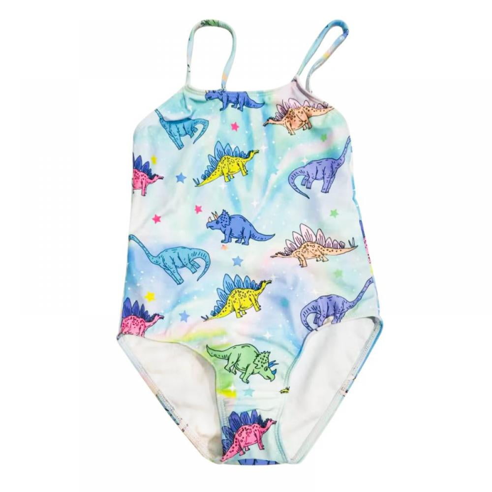 URMAGIC Girls Spaghetti Strap Dinosaur Print One Piece Swimsuit ...