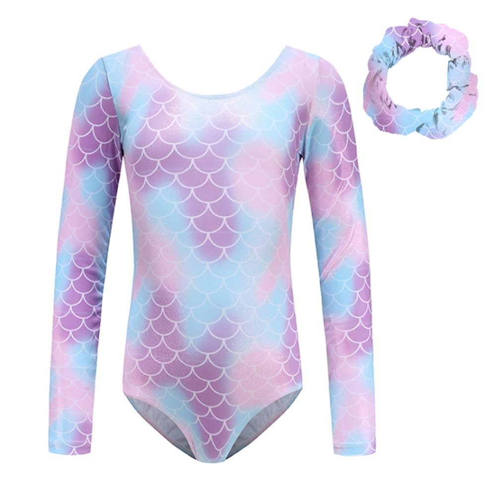URMAGIC Gymnastics Leotards for Girls Toddler Tight Jumpsuit Mermaid ...