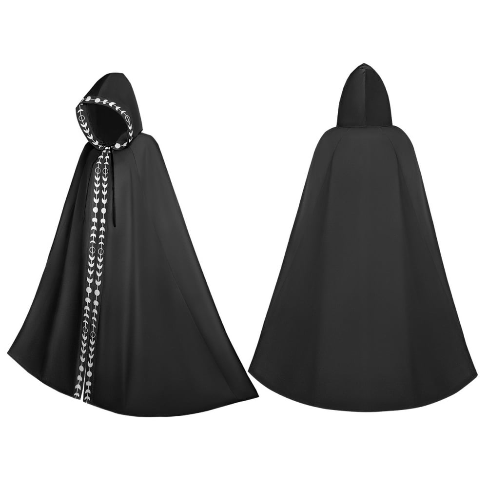 URMAGIC Hooded Cape Cloak Reversible Velvet Satin Renaissance Medieval ...