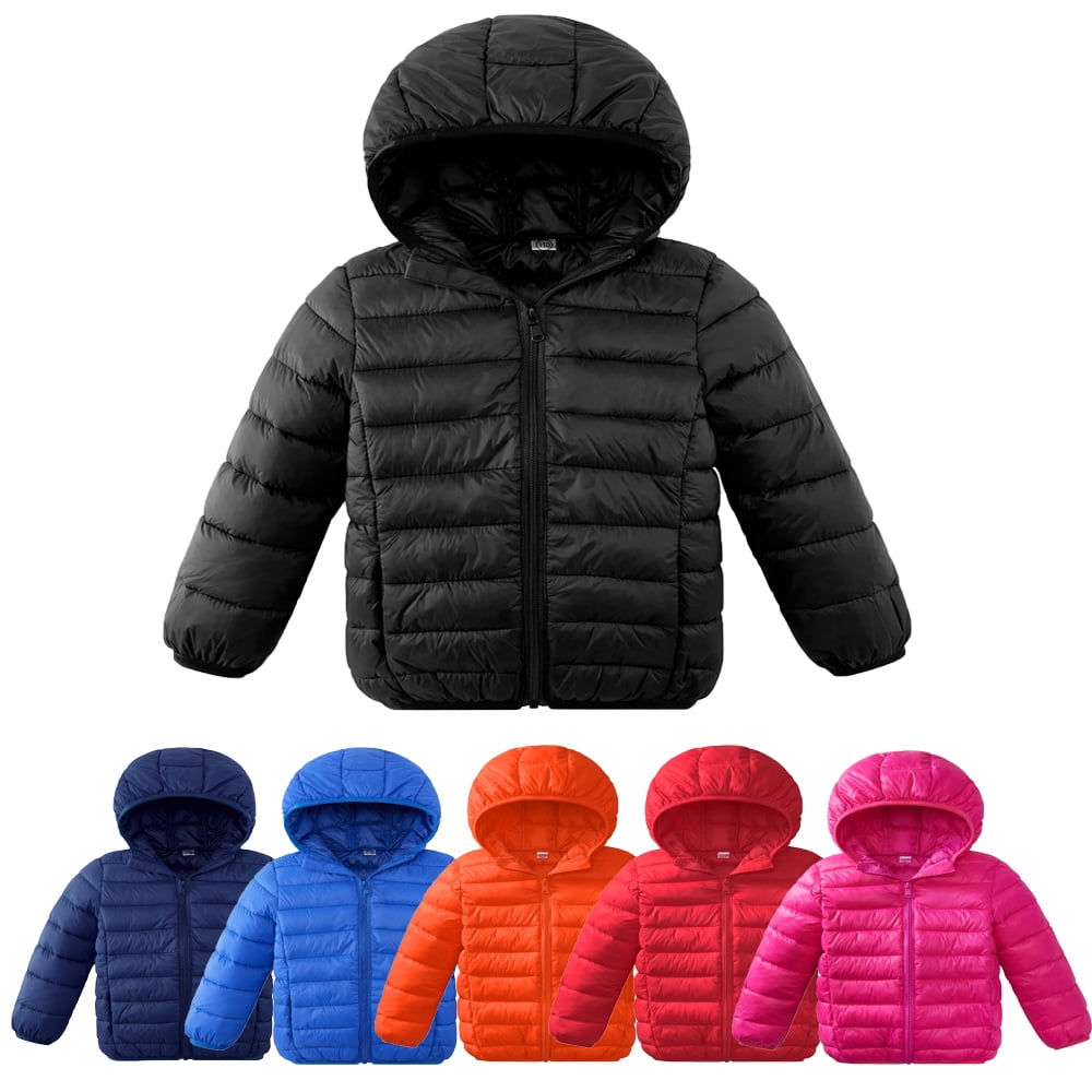 URMAGIC Youth Winter Kids Outfit: 2-16T Warm Light Puffer Jacket, Padded Quilted Hooded Coat for ...
