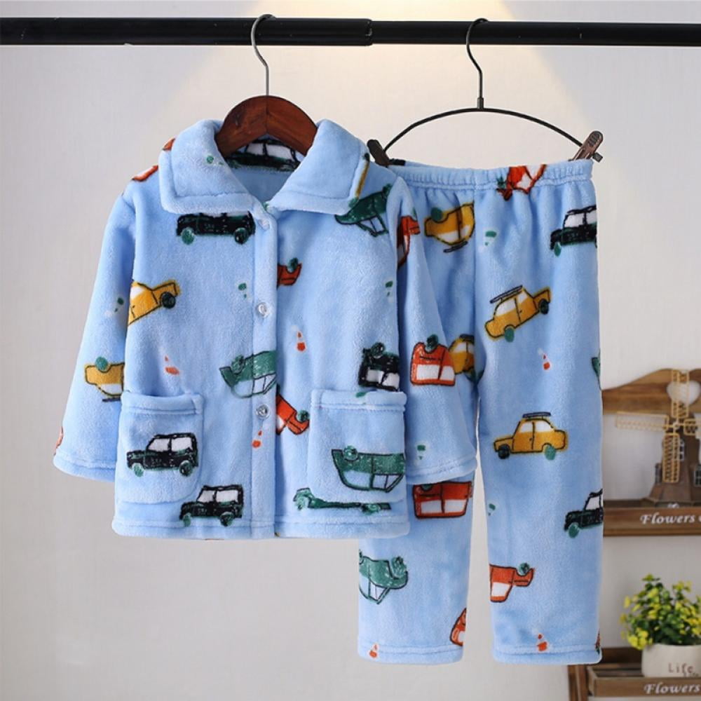 URMAGIC Toddler Plush Fleece Pajamas, Flannel Cotton Sleepwear, Warm ...
