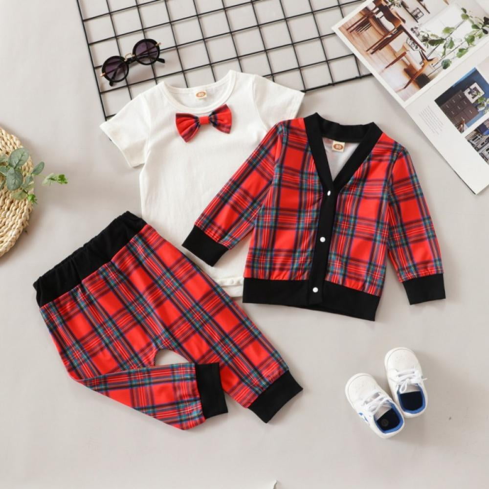 URMAGIC Newborn Baby Boy Christmas Outfits Gentleman Cardigan Jacket ...