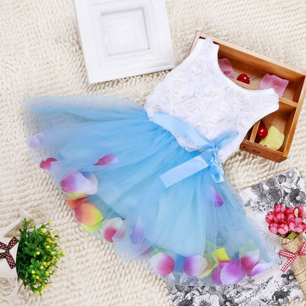 URMAGIC Newborn Baby Girls Bead Flower Princess Dress Lace Wedding Tutu ...