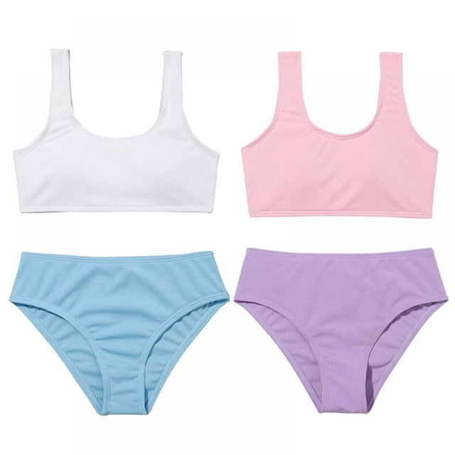 URMAGIC Teen Girls' Swimsuits Two-Piece Swimsuit Bikini Swimsuit Solid ...