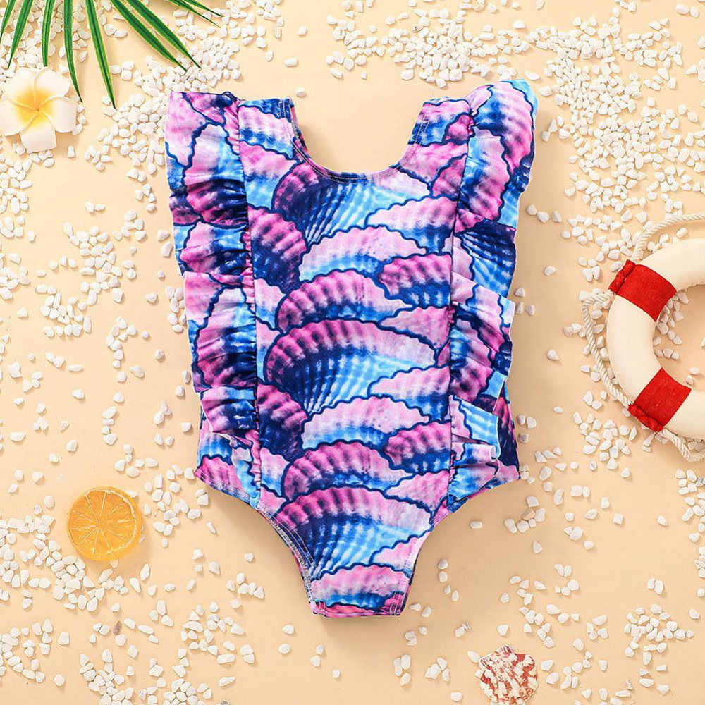 URMAGIC Toddler Baby Girls Swimsuit One-Piece Swimwear Ruffled Backless ...