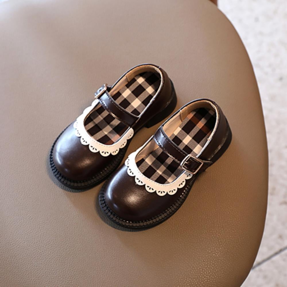 URMAGIC Toddler Girl's Classic Mary Jane School Uniform Shoes Flat ...