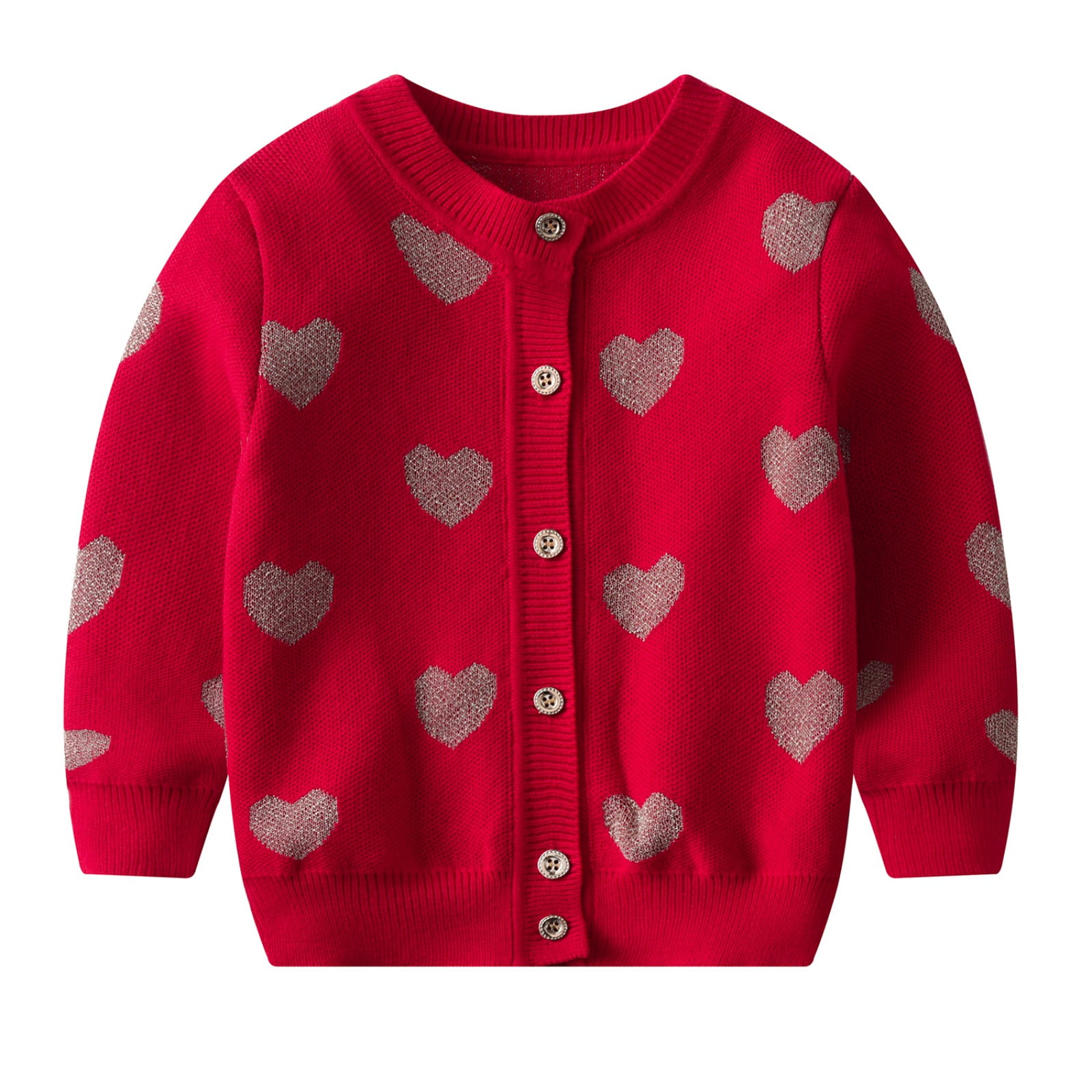 URMAGIC Toddler Girls Cardigans 100% Cotton Kids Heart Cardigan Sweater ...