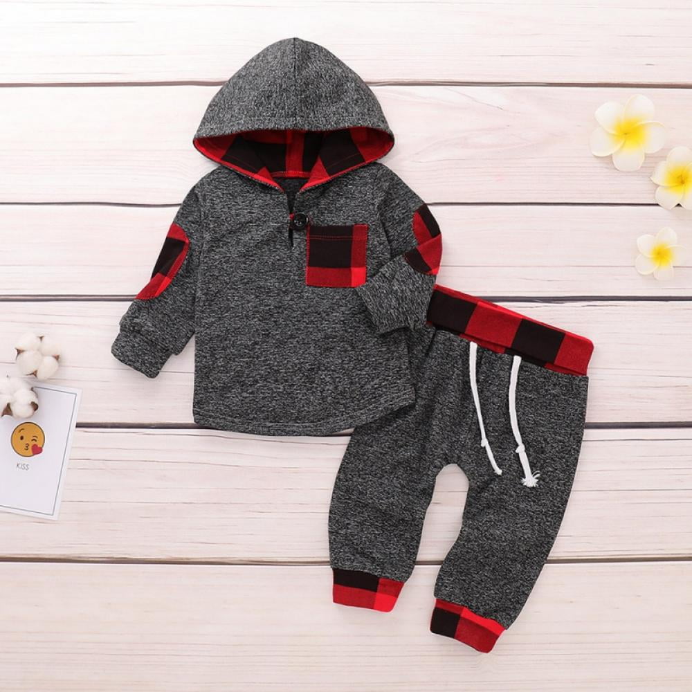 URMAGIC Toddler Infant Baby Boys Long Sleeve Hoodie Tops Sweatsuit ...