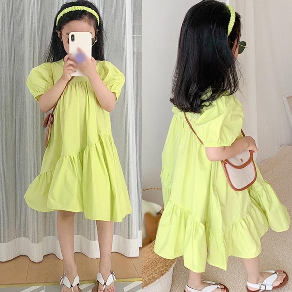 URMAGIC Toddler Kid Girls Cotton Casual Short Sleeve Dresses 3-4 Years ...