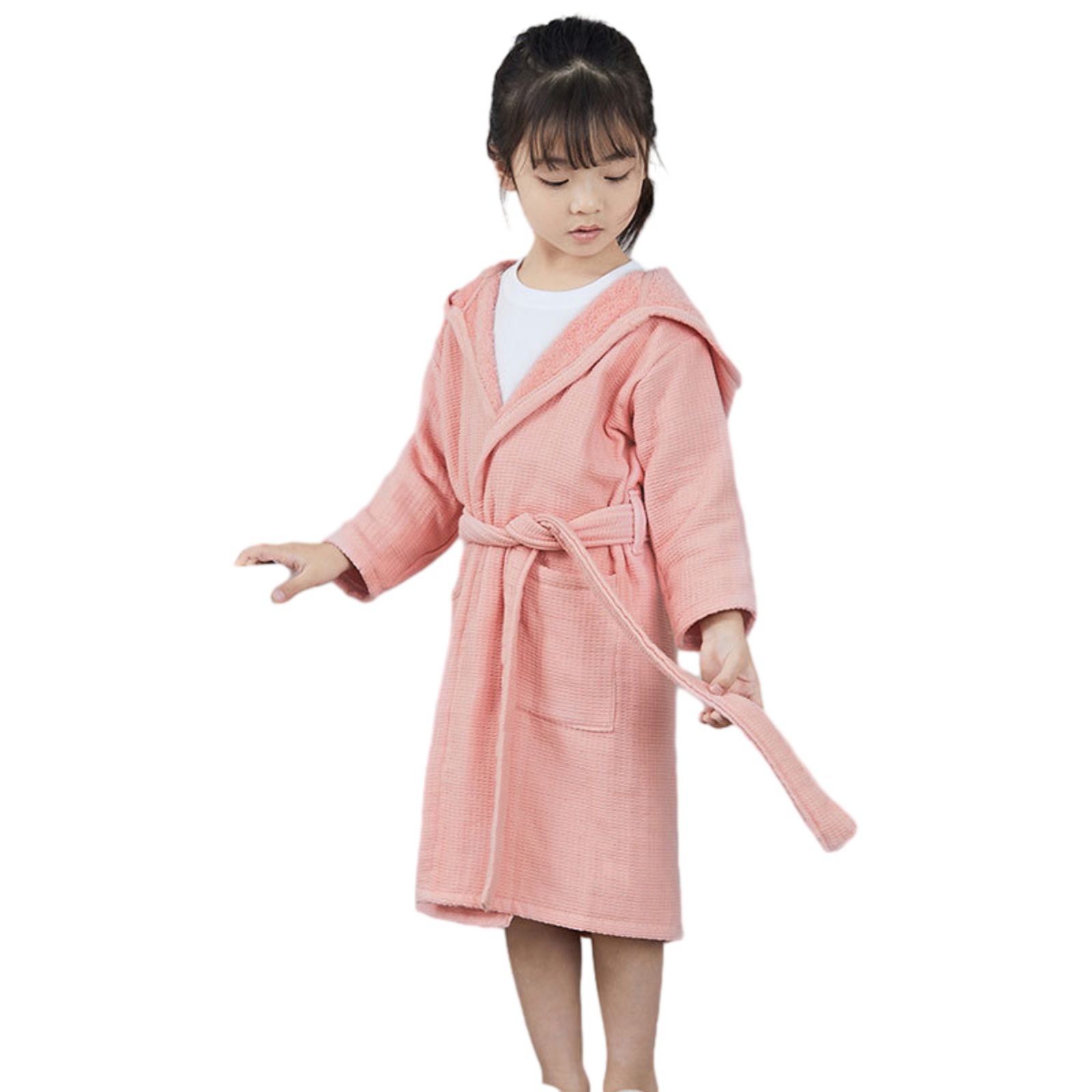 URMAGIC Toddler Kids Bathrobe Hooded Cover up Cotton Towel Soft Pajama ...