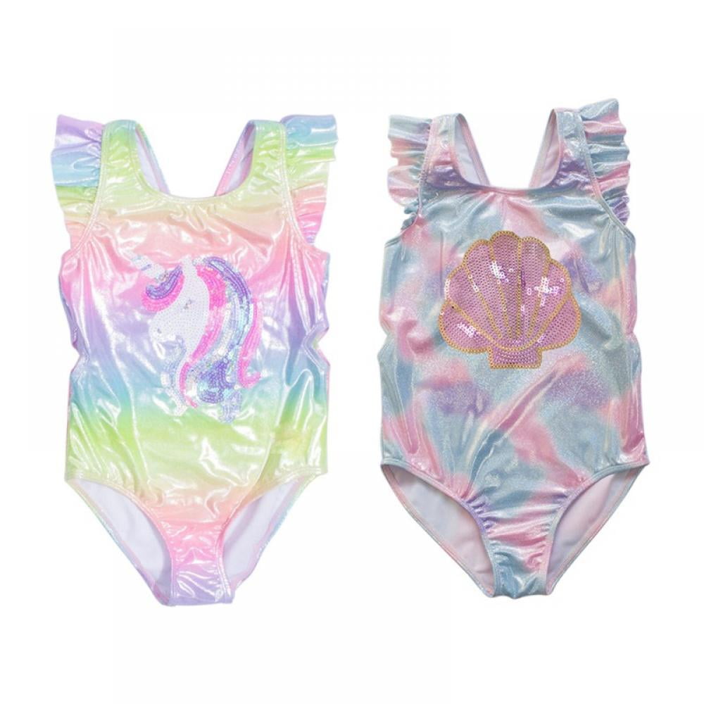 URMAGIC Toddler Little/big Girls Swimsuit Ruffle Bathing Suit One Piece ...