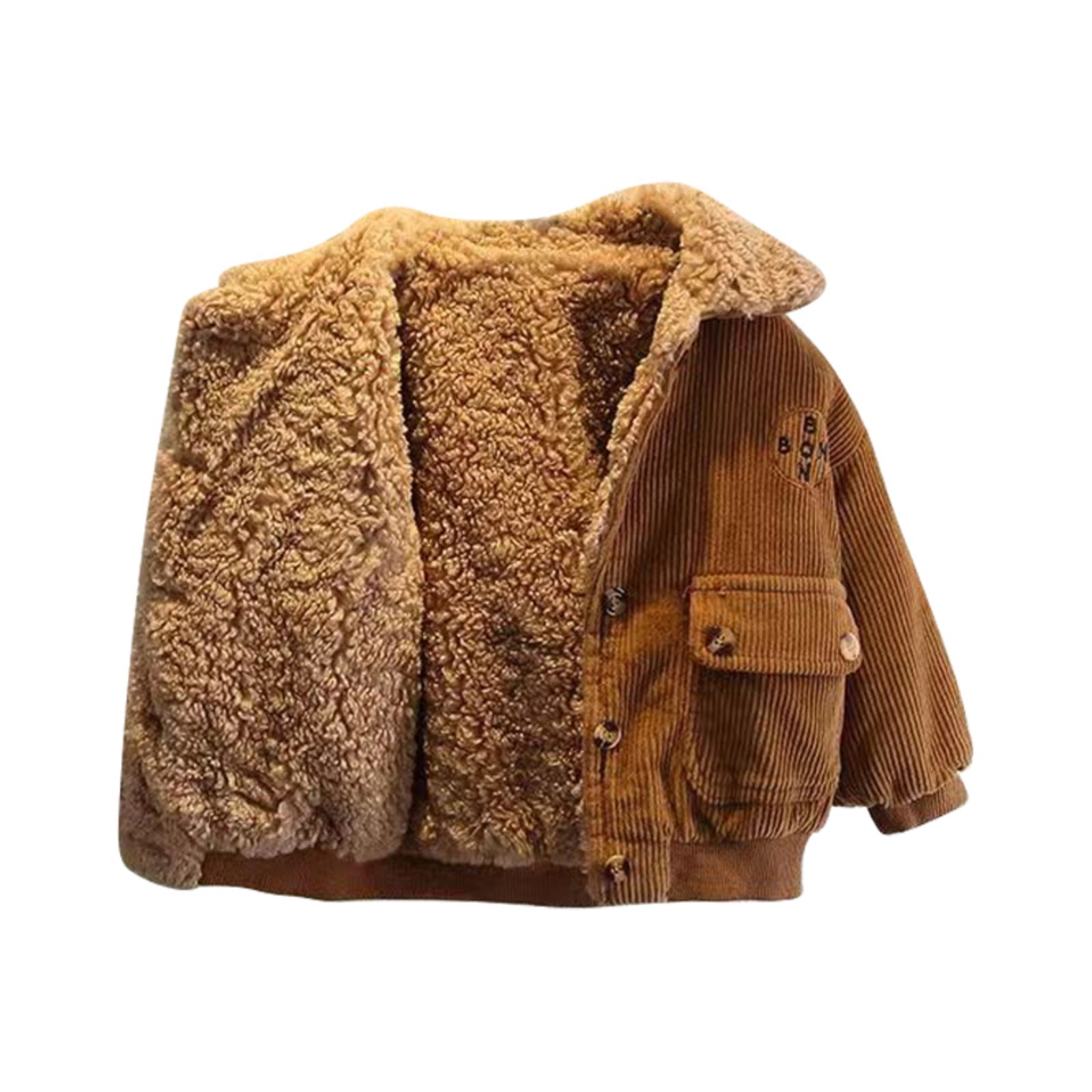 URMAGIC Toddler Winter Coat Girl Boy Solid Color Fleece Warm Jacket ...