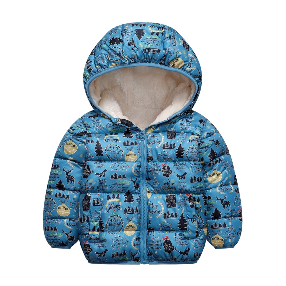 URMAGIC URMAGIC 2-6T Kid Boy Girl Christmas Thicken Winter Coat Hooded Puffer Jacket - Walmart.com