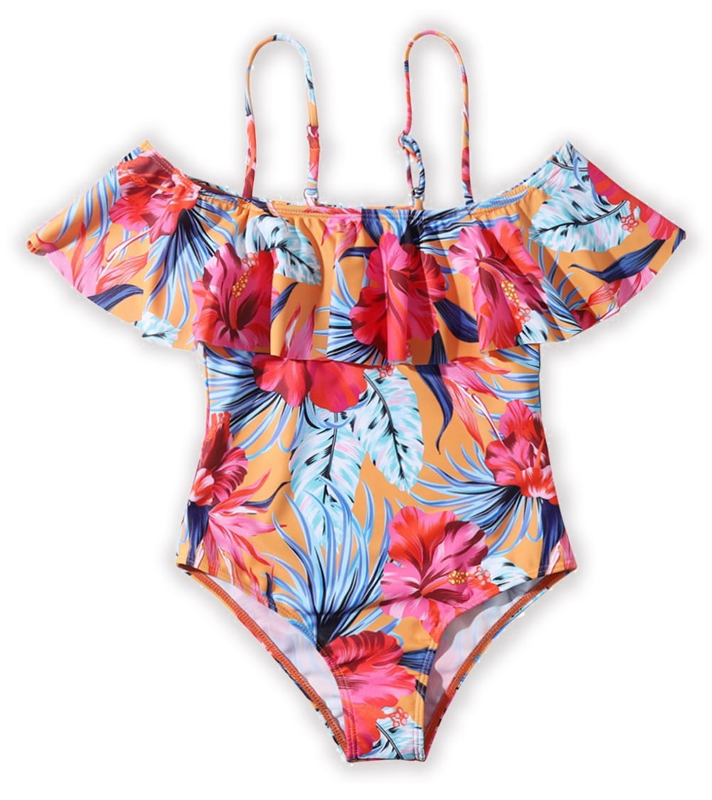 URMAGIC URMAGIC 8-12Y Child Girls' Off Shoulder One Piece Swimsuit ...