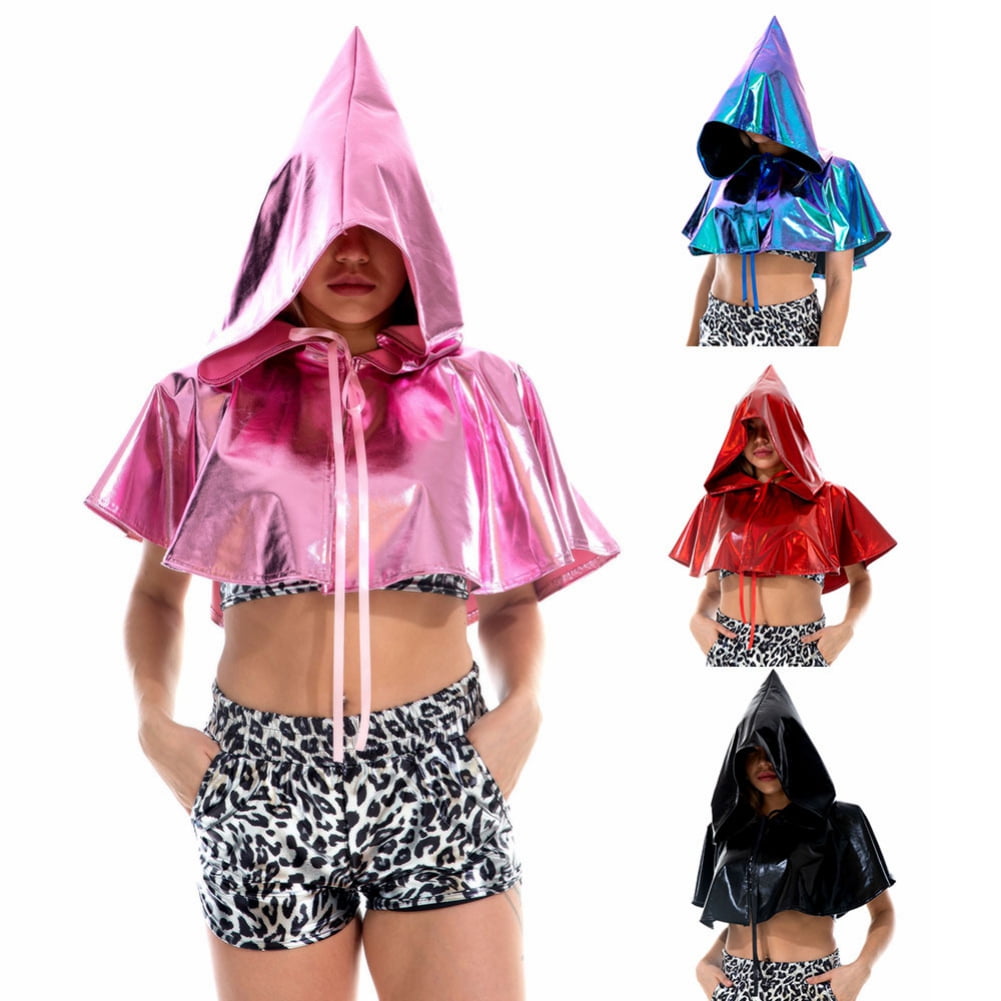 URMAGIC Woman Hooded Cape Short Cape Vampire Halloween Cosplay Costume ...
