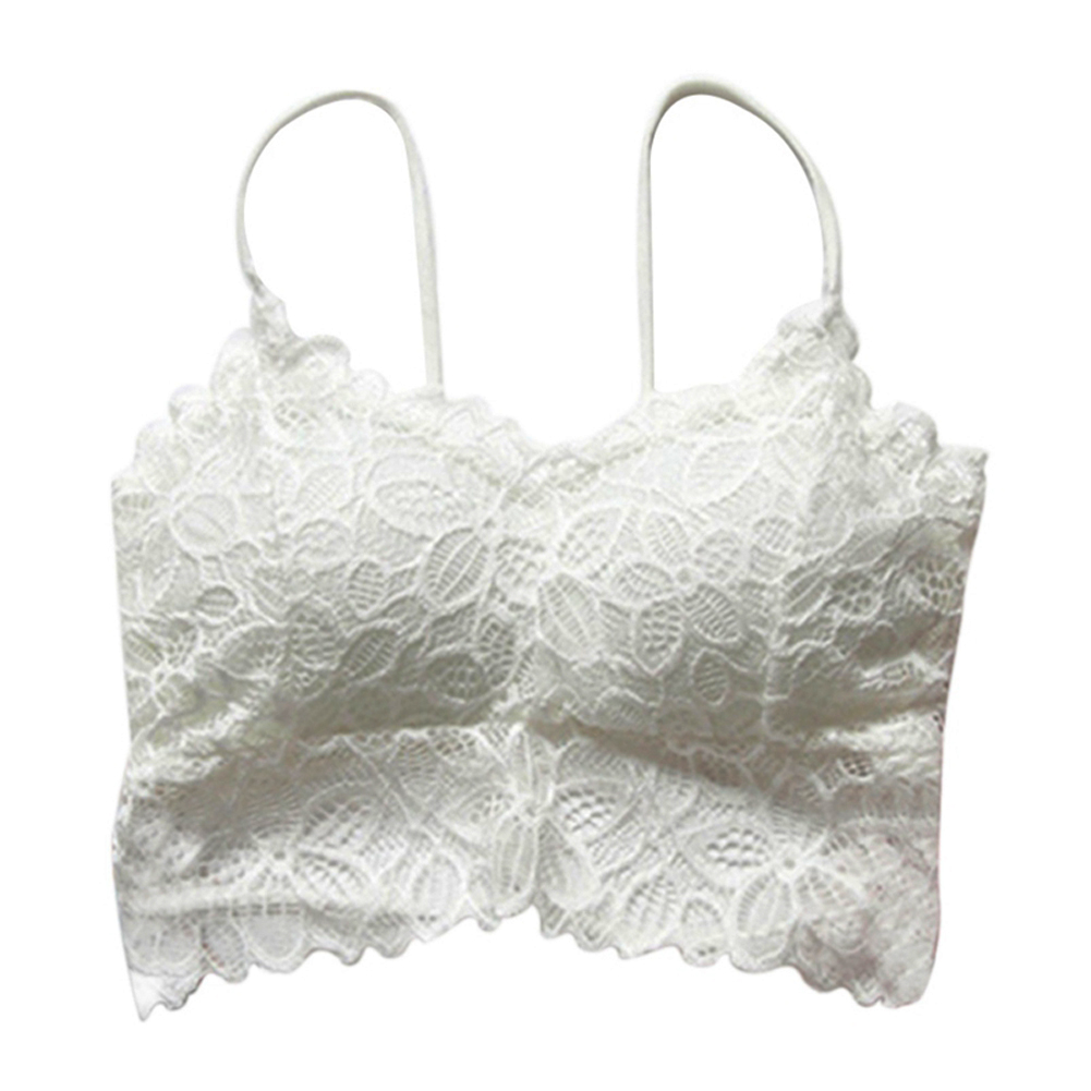 URMAGIC Women Lace Backless Padded Bra Longline Bralette Hollow Slim ...