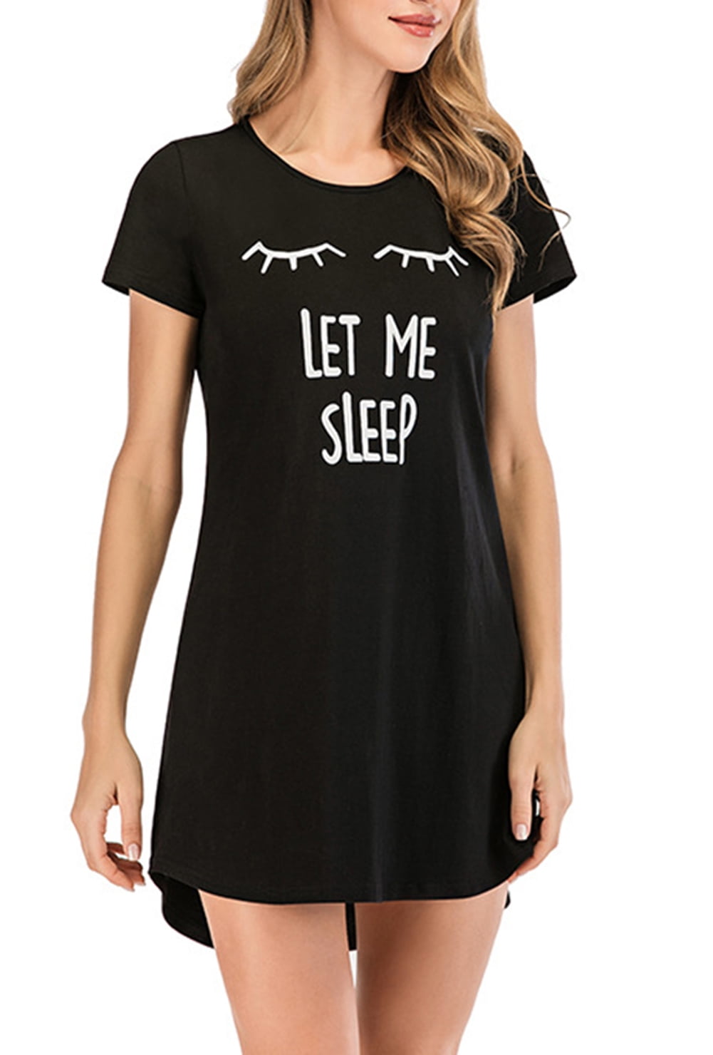 URMAGIC Womens Cute Cotton Nightdress Nightgown Loose Pajamas ...