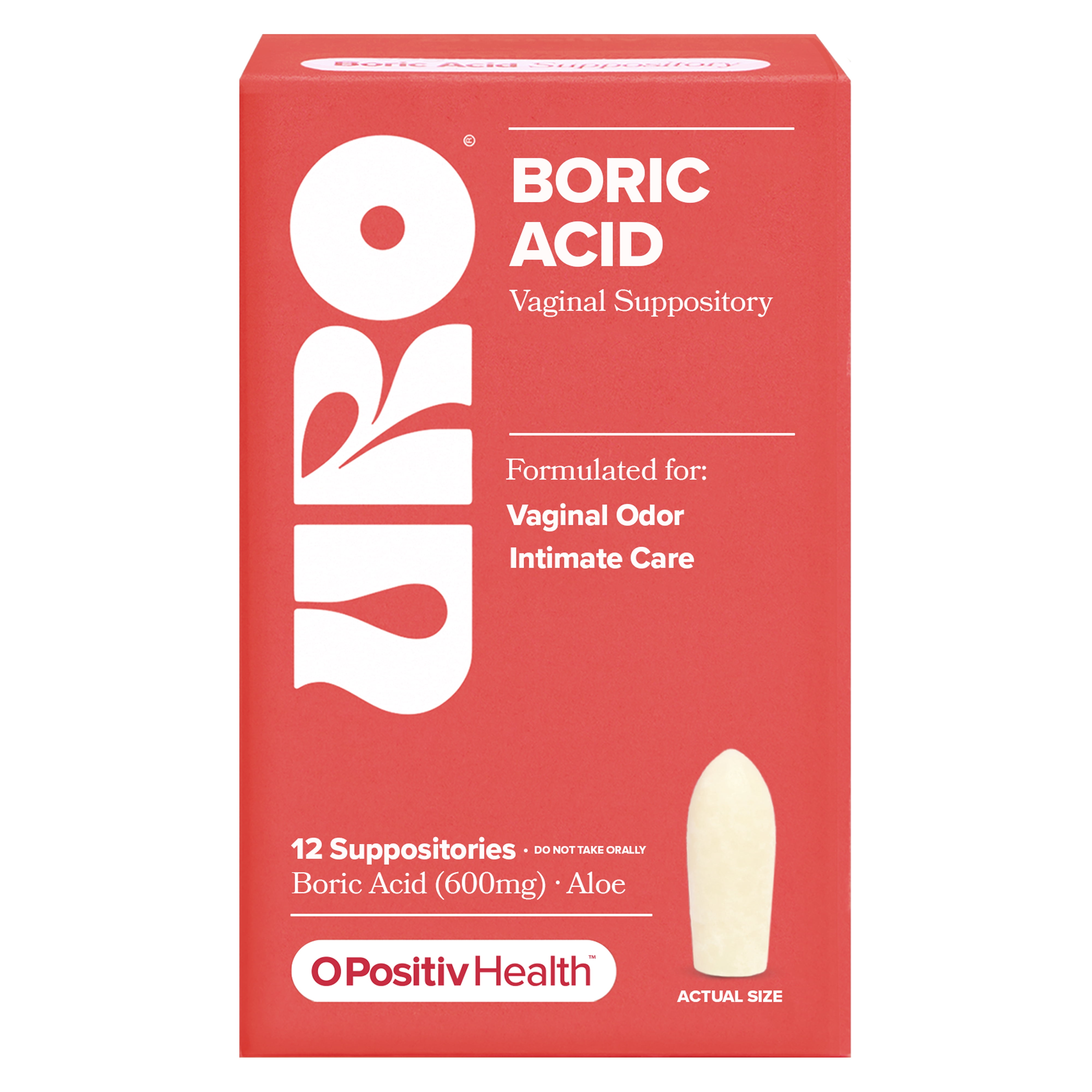 O Positiv URO Boric Acid Vaginal Suppository Capsules, Fast Odor ...