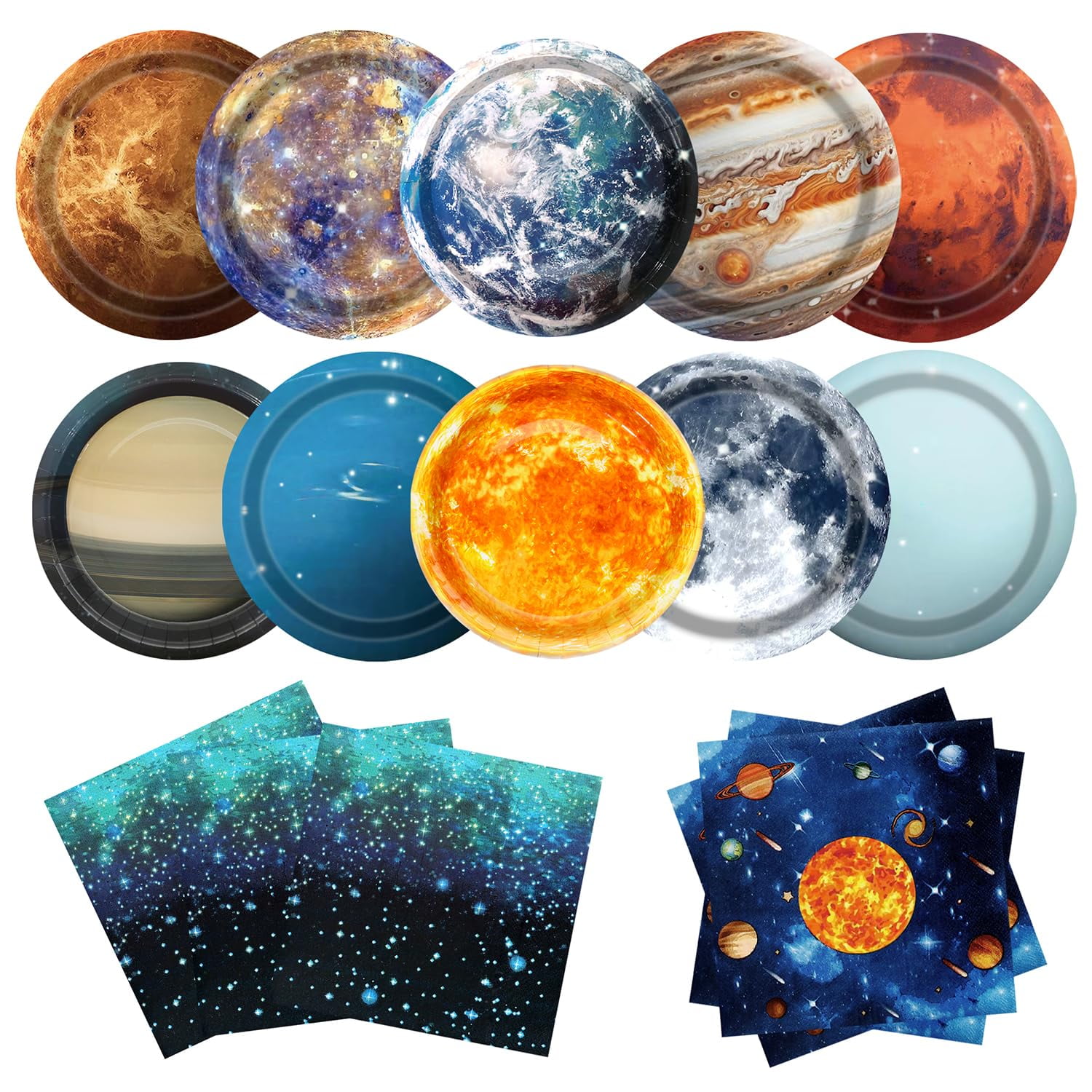 UROINEPA Space Theme Party Decorations 100Pcs Galaxy Planet Outer Space ...