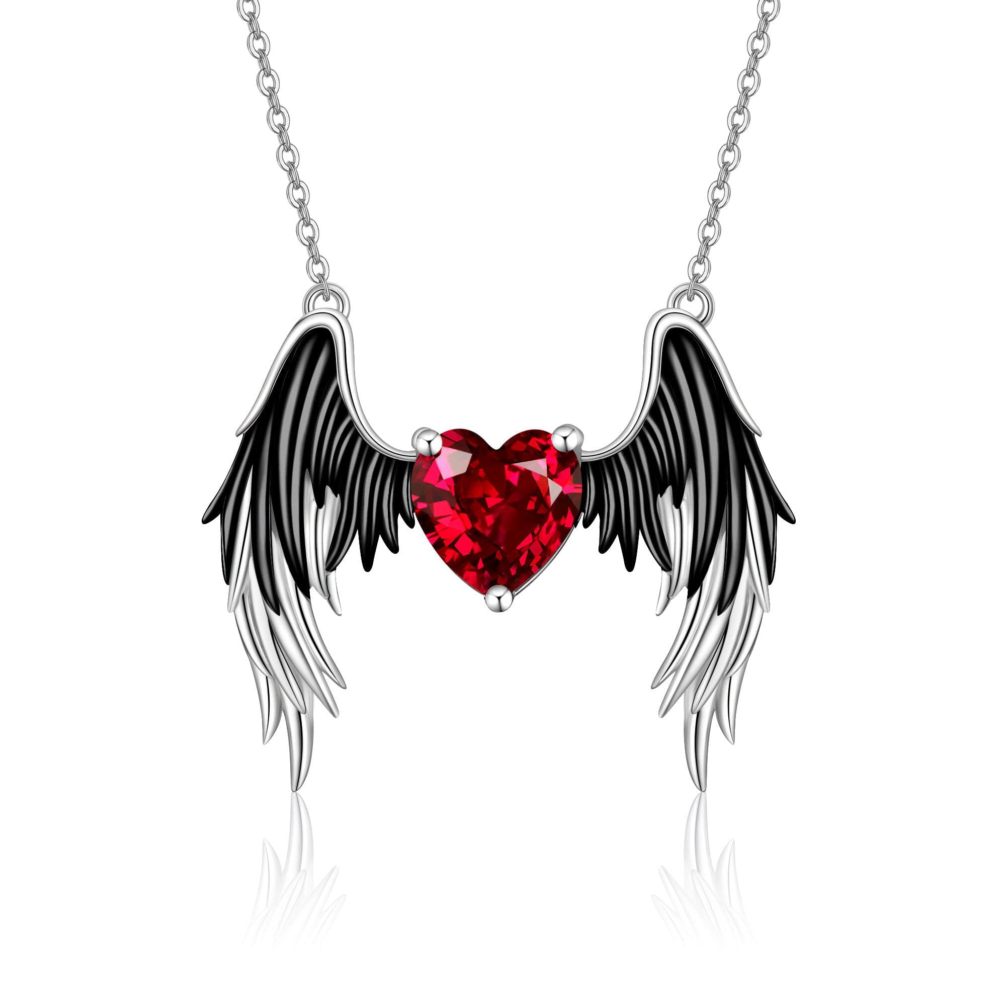 URONE Angel Devil Necklace Sterling Silver Demon Angel Wings Pendant ...