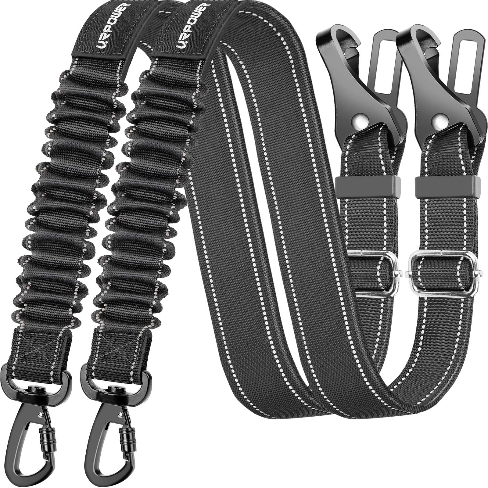 URPOWER 3-in-1 Dog Seat DMF15 Belt for Car, 2 Pack Adjustable Bungee ...