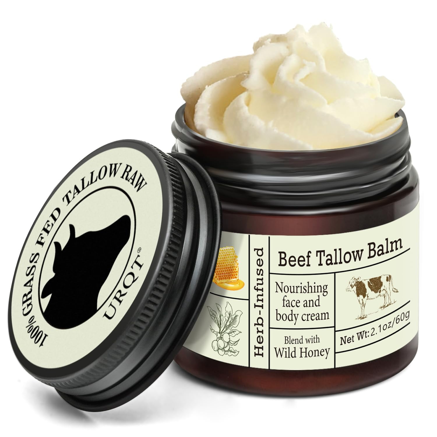 URQT Beef Tallow for SBF3 Skin - Organic Grass-Fed Whipped Beef Tallow ...