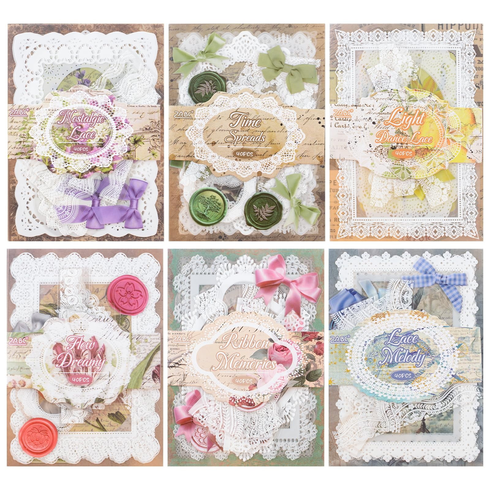 URROMA 6 Sets Vintage SSF20 Floral Scrapbook Collage Supplies Pack ...