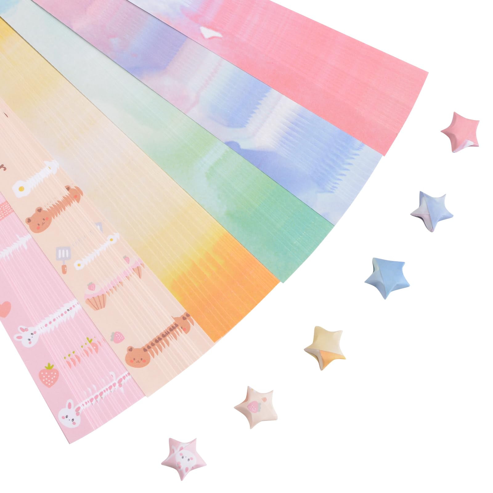 URROMA Little Bear Origami TSF6 Stars Paper, 900 Pcs Lucky Star Paper ...