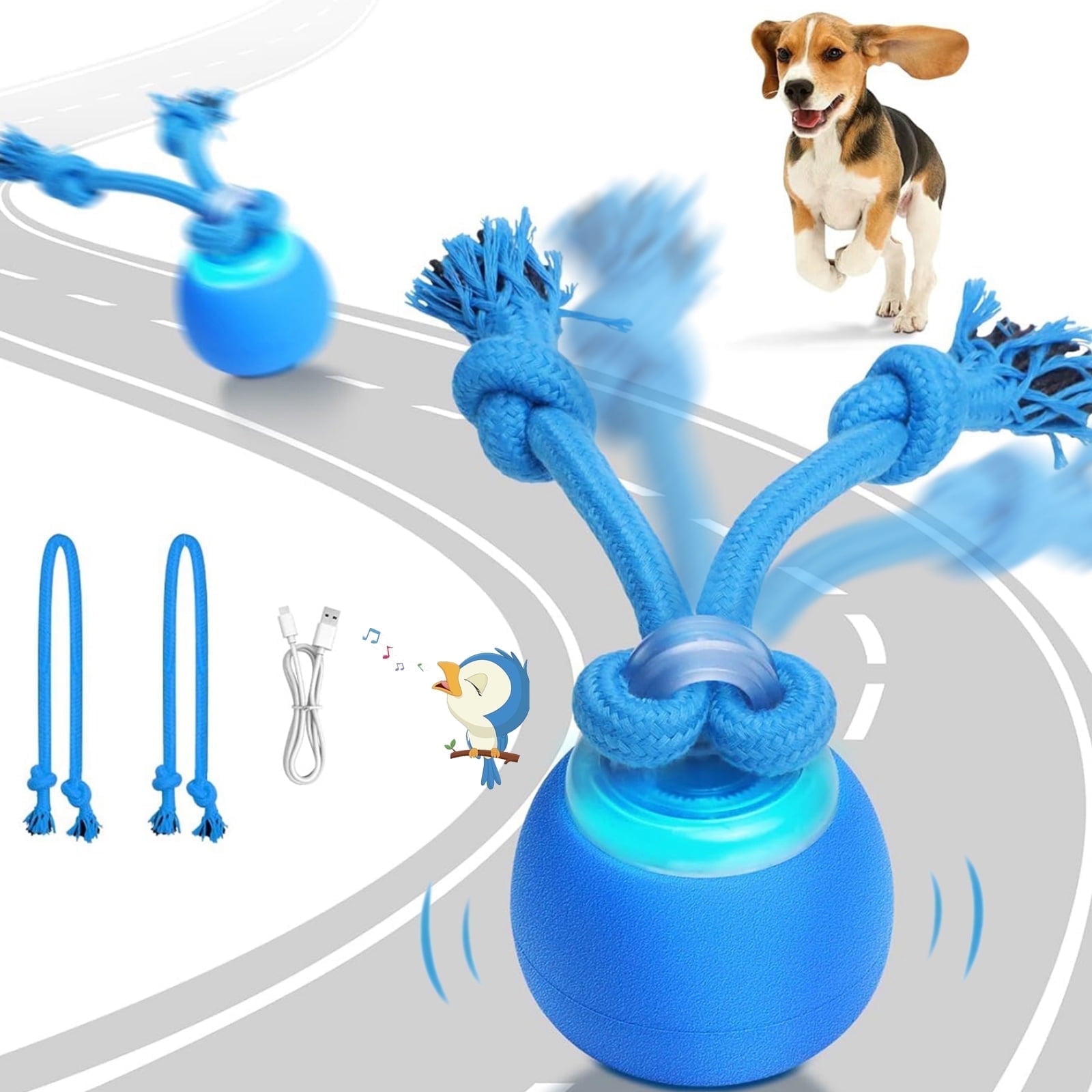 URRU Interactive Dog Toys Wicked Ball, Moving Dog Ball with Touch ...