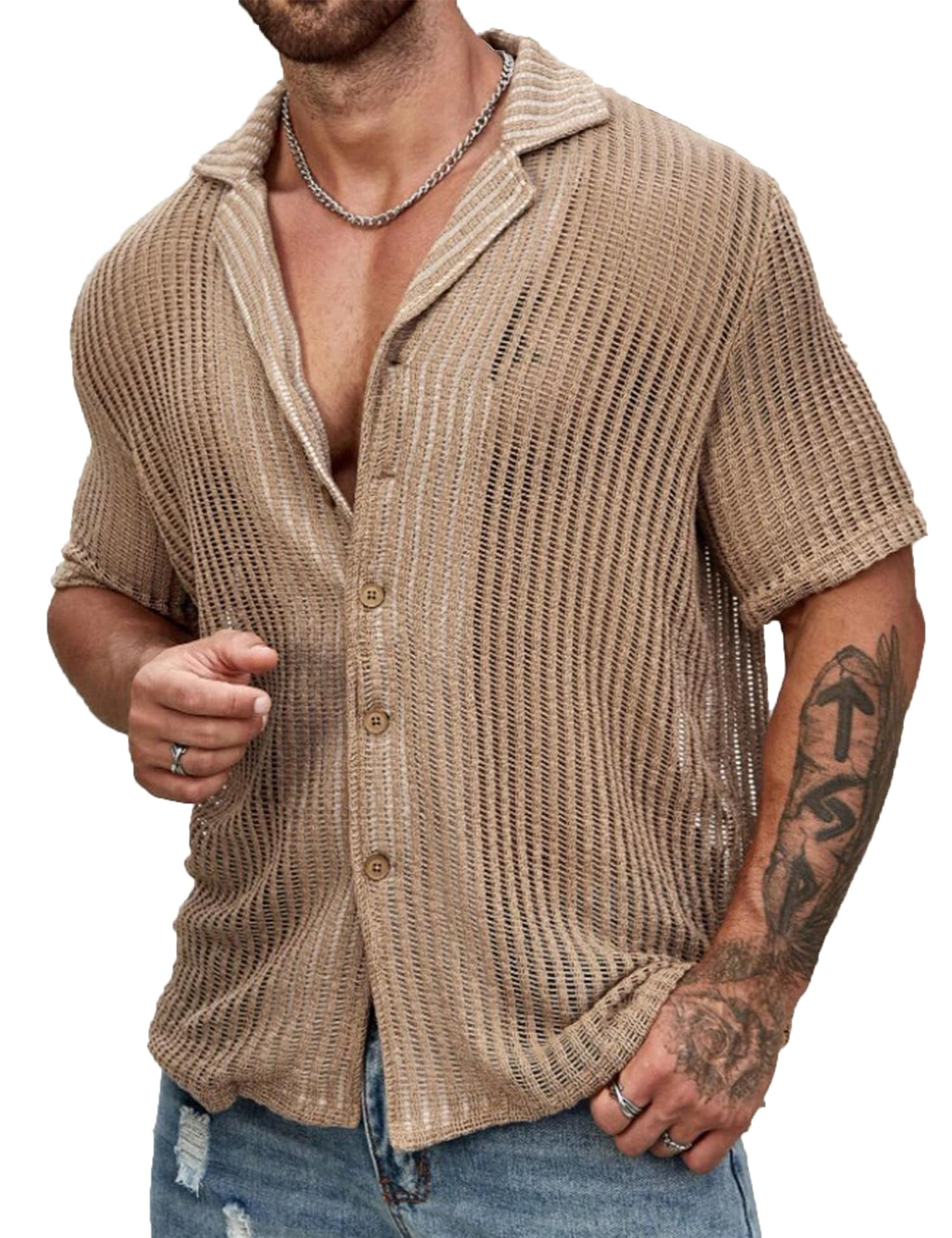 URRU Men's Summer Beach Shirt Stylish Hawaiian Shirts Short Sleeve ...