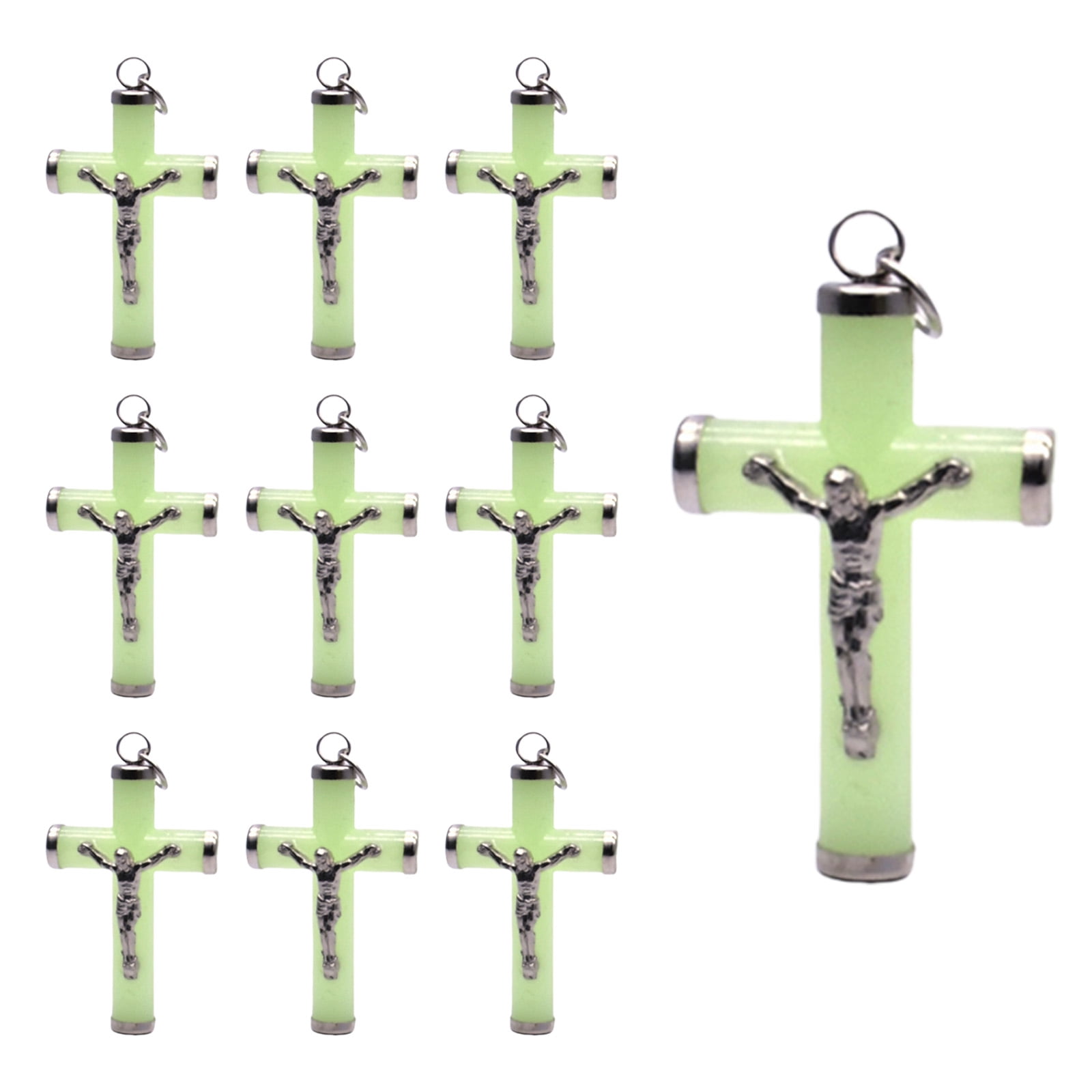 URTERYSER 10Pieces Glowing In Dark Metal Crosses Catholic Crucifix for ...