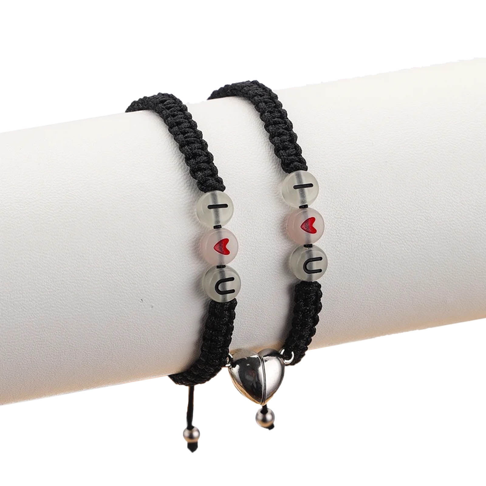 URTERYSER 2 PieceS Adjustable Couple Braided Bracelet Heart Shape ...