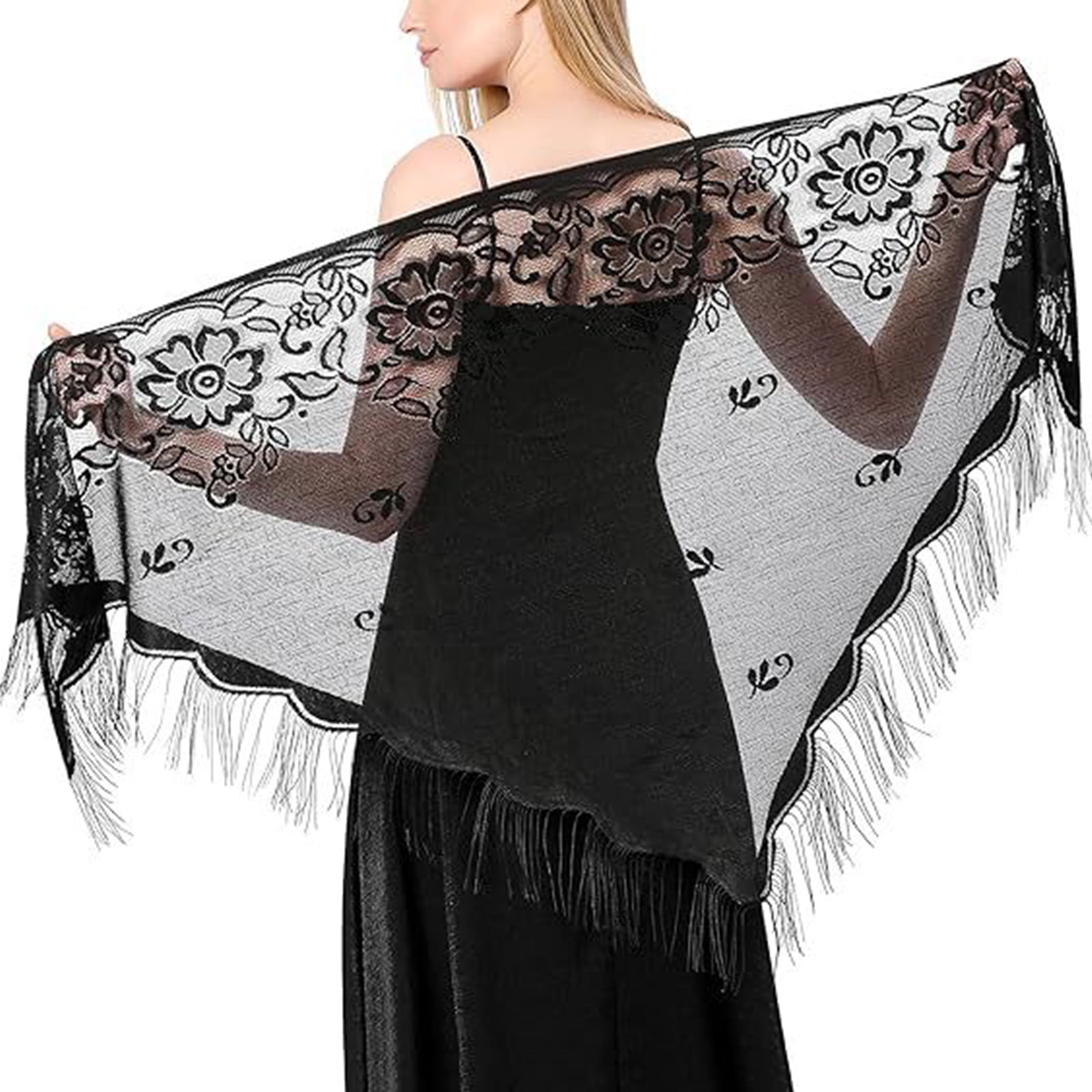 URTERYSER Elegant Bridal Shawl for Wedding Dress Overlay Tulle for ...