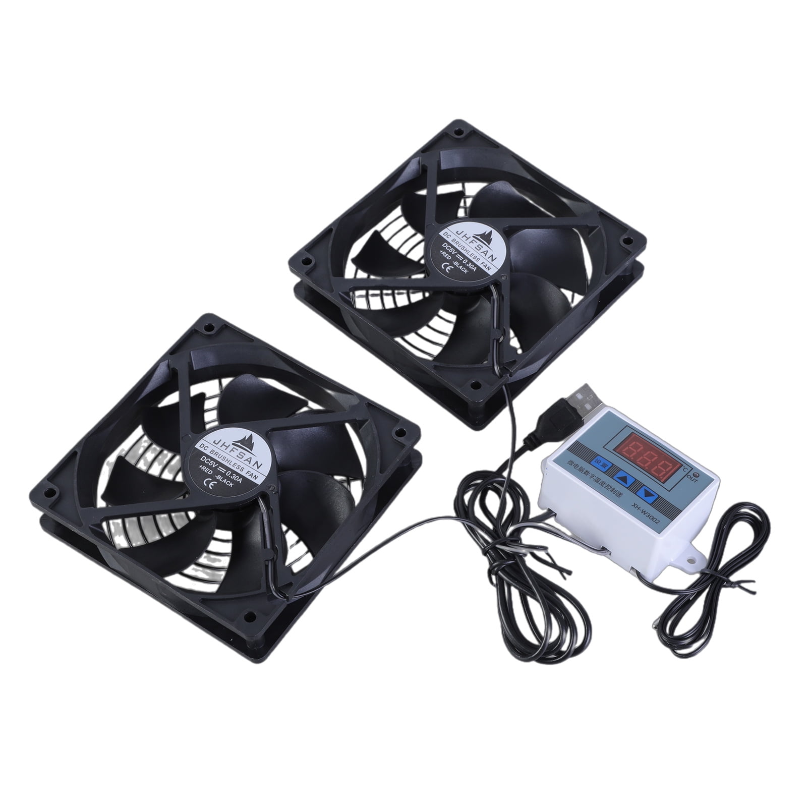 URTERYSER USB Powered 120mm Quiet Cooling Fans with Adjustable Thermostat Control for Cabinets ...