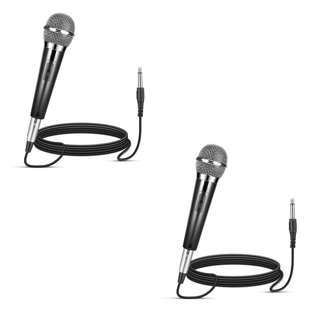 US 1~2 Pack 10Ft Wired Handheld Dynamic Microphone 1/4" Mic Party ...