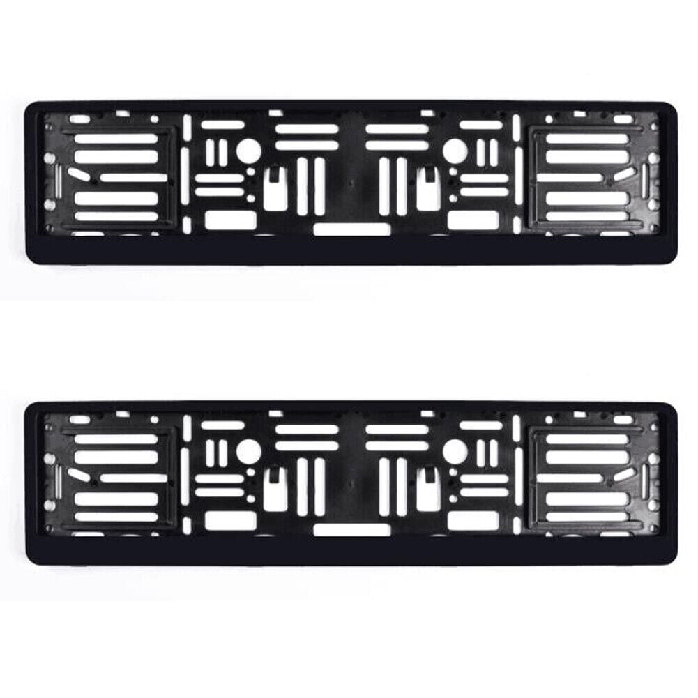 US 1-2 Pack High Quality Black European Size License Plate Frame Holder ...
