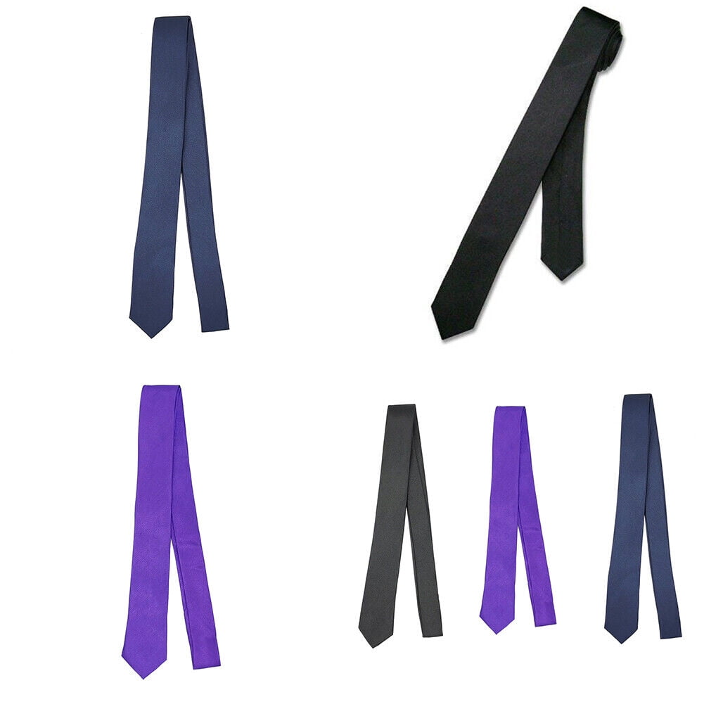 US 1-2 Pack Men Boy Black Skinny Slim Retro Tie Narrow 2" Thin Necktie ...