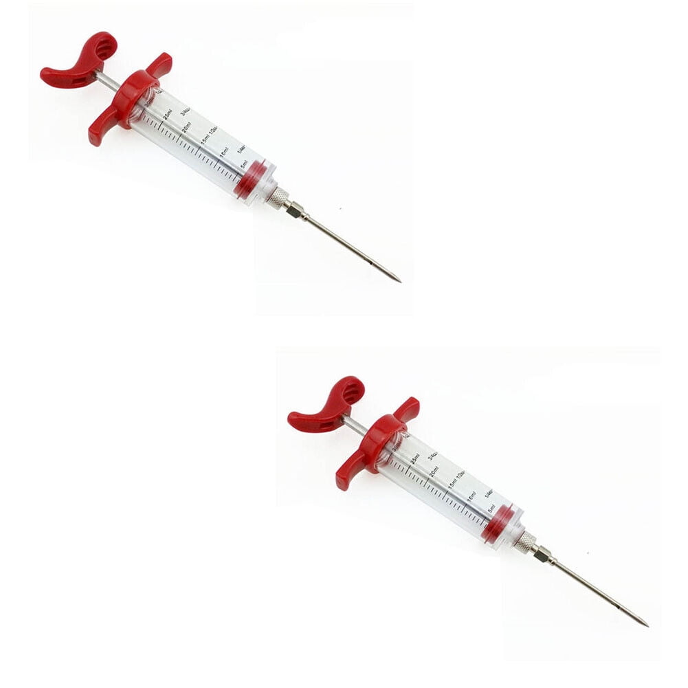 US 1-2 Pack Plastic Food Marinade Injector Syringe Screw-on Meat Needle ...
