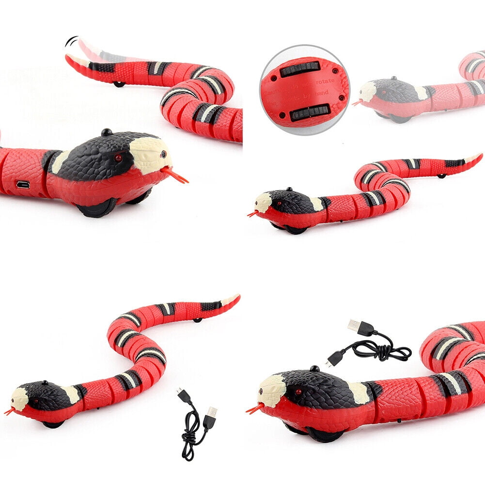 US 1-2 Pack USB Charging Smart Sensing Snake Electron Interactive Cat ...