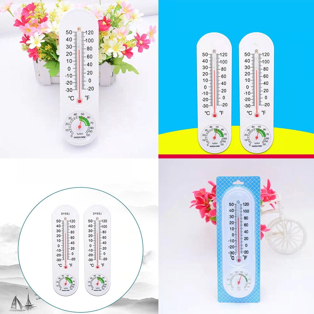 US 1-2 Pack Vertical Thermometer Hygrometer Indoor Outdoor Thermometer ...
