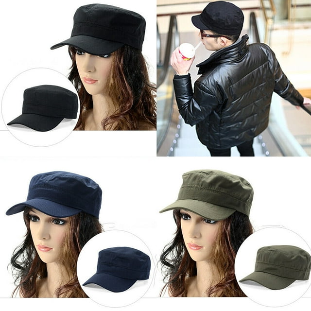 US 1-2 Pc Cadet Army Cap Basic Everyday Military Style Hat Patrol ...