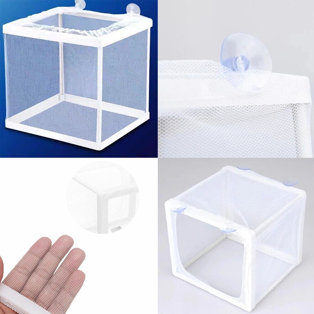 US 1-2 Pc Fish Tank Aquarium Guppy Breeding Breeder Baby Gauze Trap Box ...