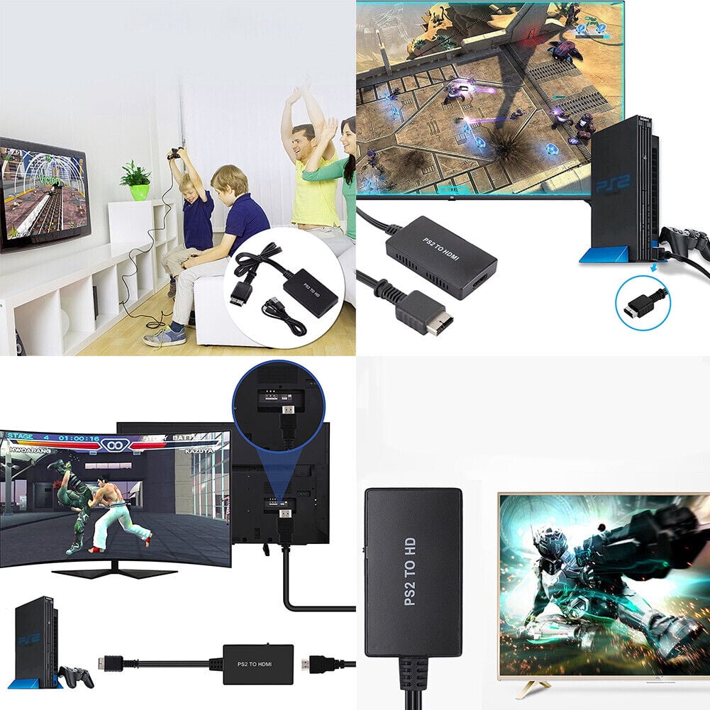 US 1-2 Pc PS2 To HDMI Adapter Supports Video HD Output PlayStation ...