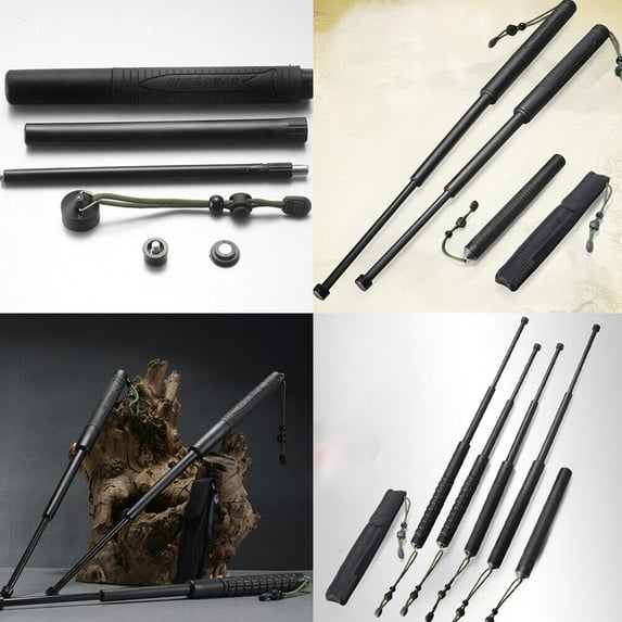 US 1-2 Pc Plastic Steel Edc Designers Stick Whip Three Section ...