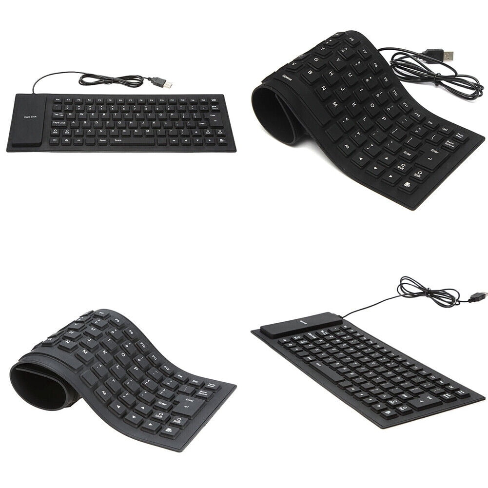 US 1-2 Pc Waterproof Silicone Keyboard Foldable Flexible USB Dustproof ...
